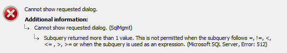 Error message 512 – Azure SQL Database